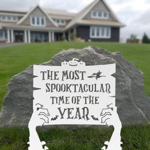 Spooktacular Time of Year Metal Sign With Stake - Halloween Outdoor ...