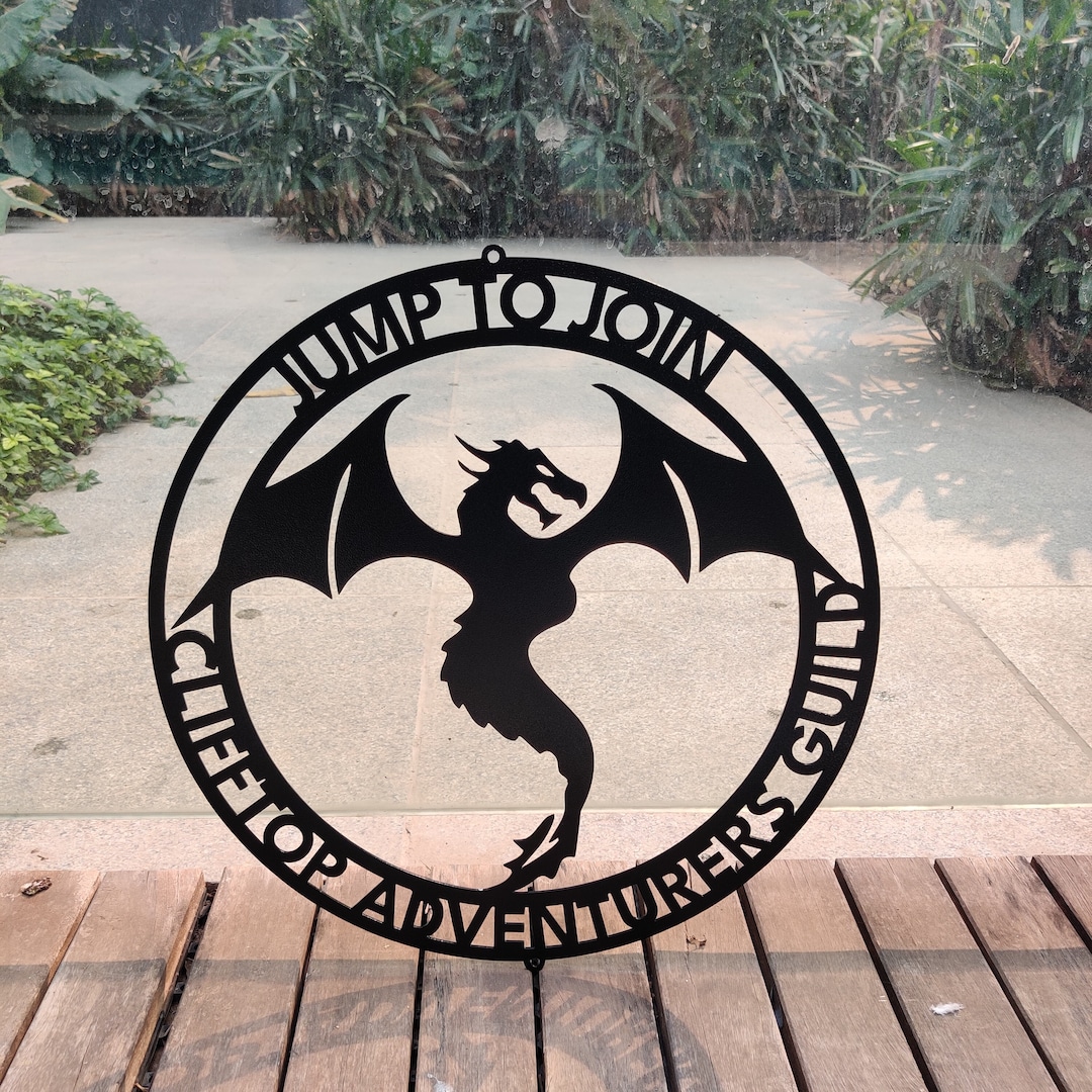 Dragon Monogram, Custom Dragon Metal Sign, Dnd Gift for Him ...