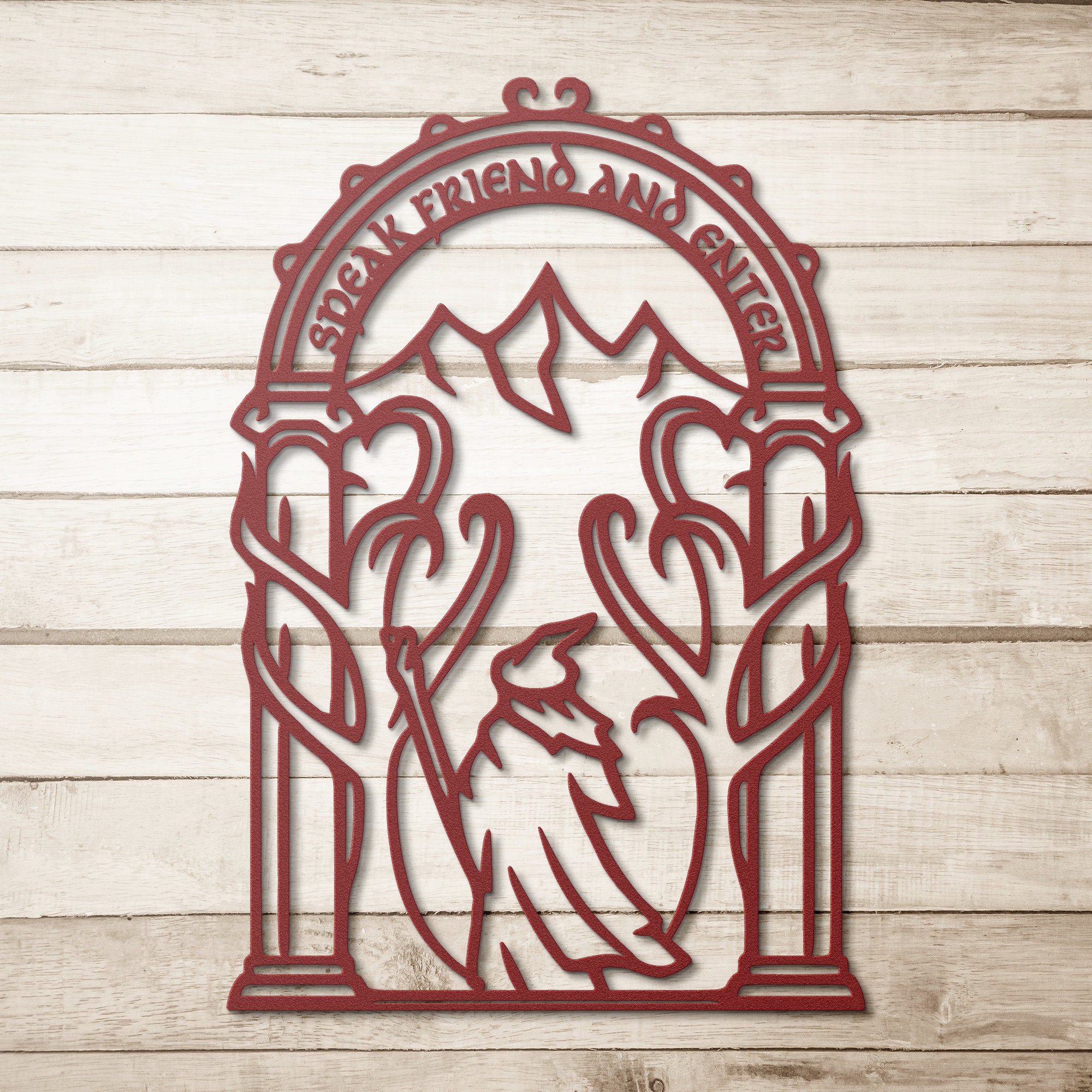 Gates of Moria Speak Friend and Enter Metal Wall Art, Doors of Durin ...