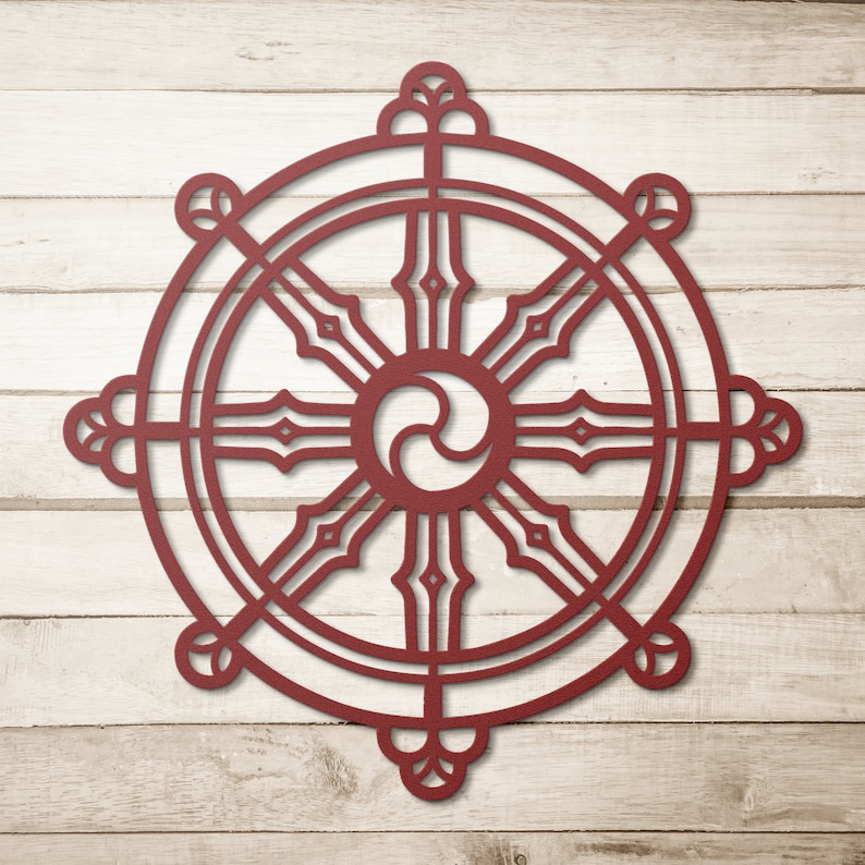 Dharmachakra Wall Art, Chakra Buddhist Gift Dharma Wheel of Law Wheel ...