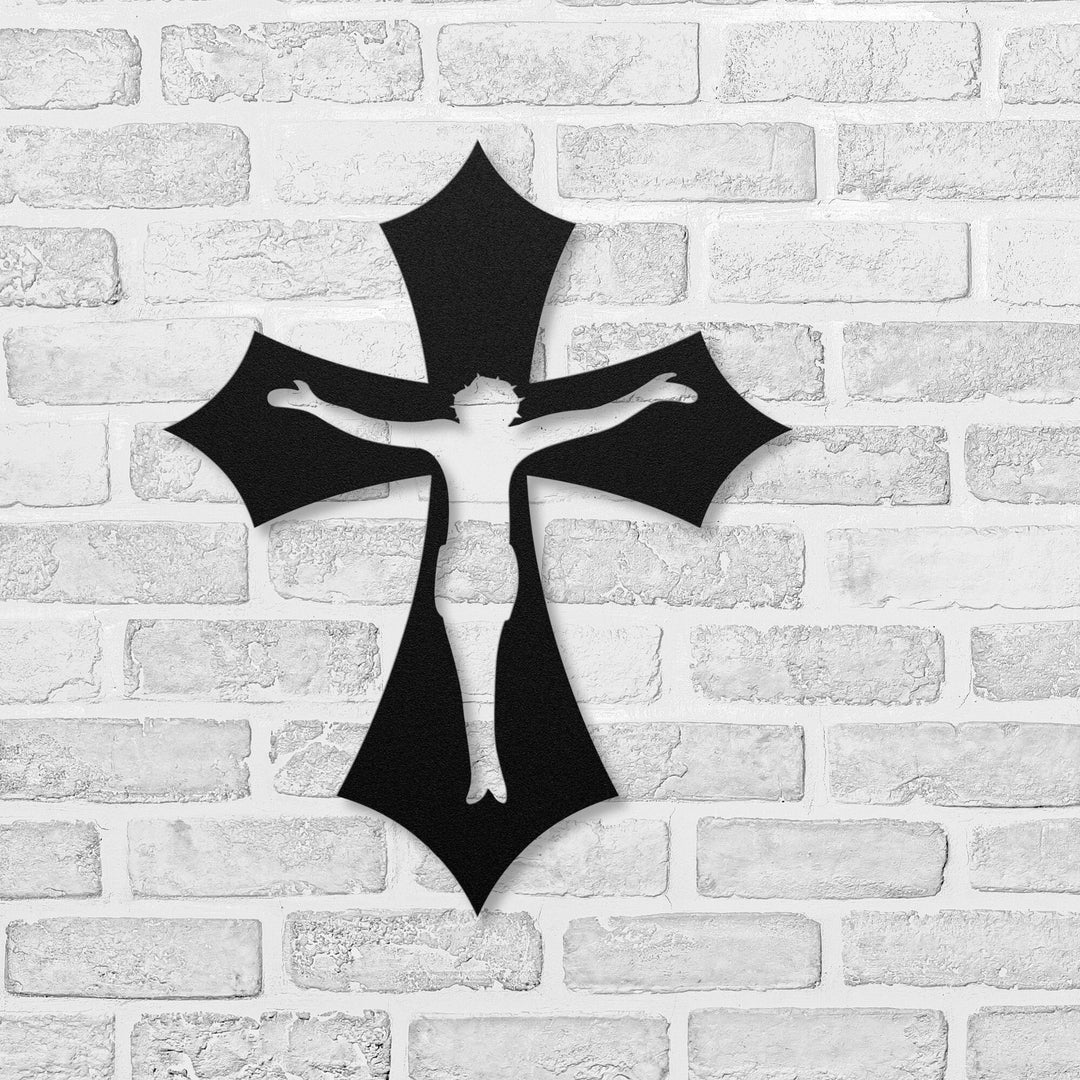 Jesus Cross Metal Art, Christ Cross Wall Decor, Religious Housewarming ...