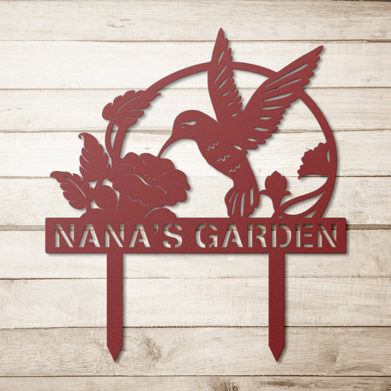 Garden Stakes, Hummingbird Custom Garden Metal Sign, Yard Markers ...