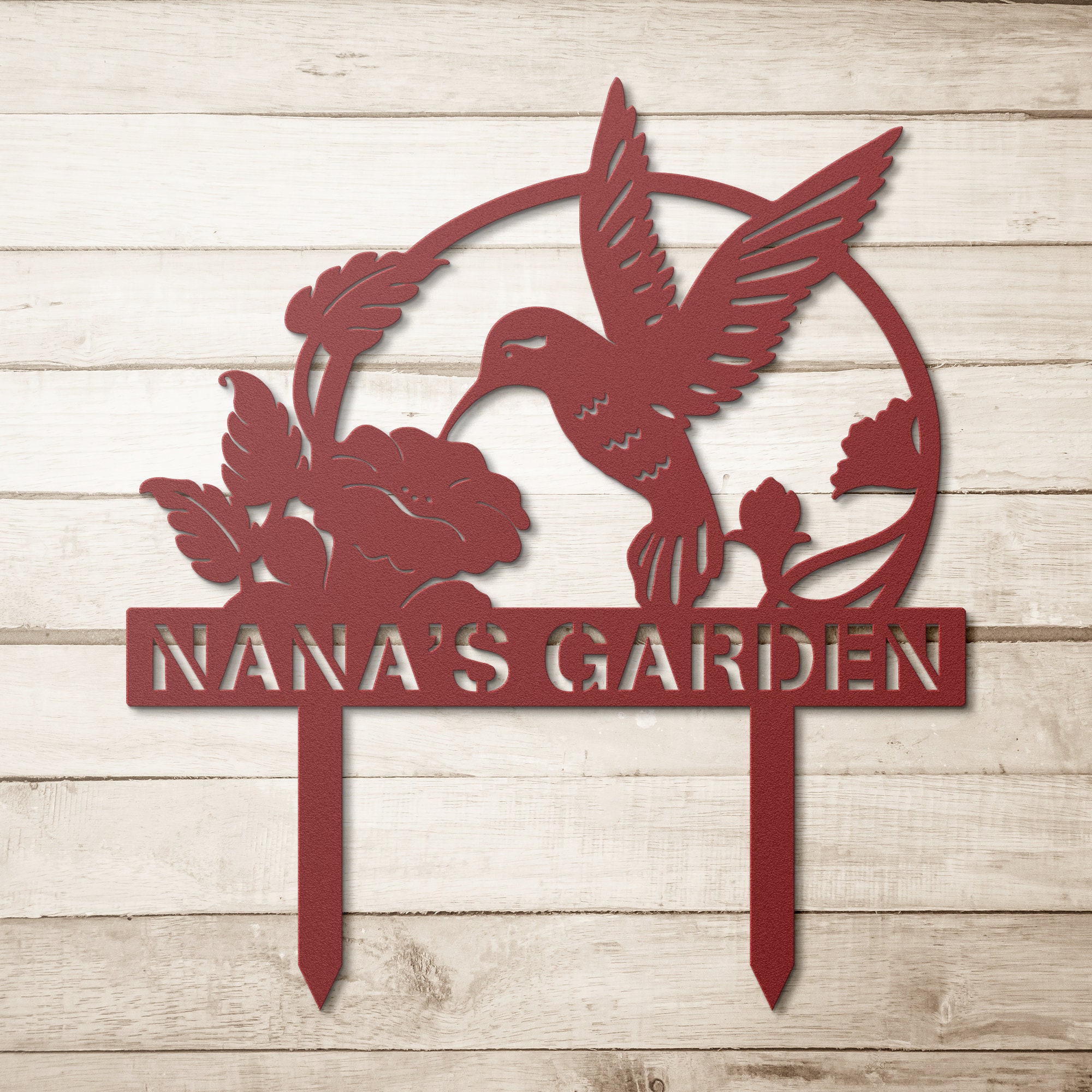 Garden Stakes, Hummingbird Custom Garden Metal Sign, Yard Markers ...
