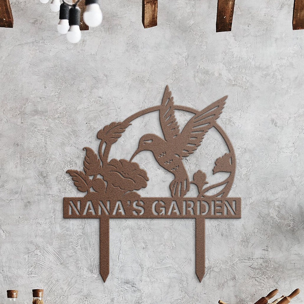Garden Stakes, Hummingbird Custom Garden Metal Sign, Yard Markers ...