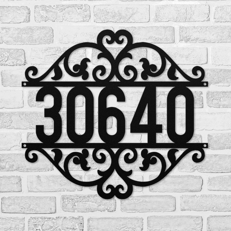 House Number Sign, Metal Address Plaque, Outdoor Street Name Number ...