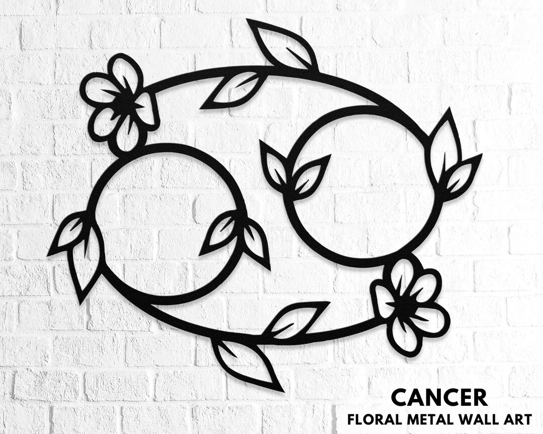 Cancer Wall Art, Cancer Zodiac Metal Sign, Horoscope Art, Zodiac Wall ...