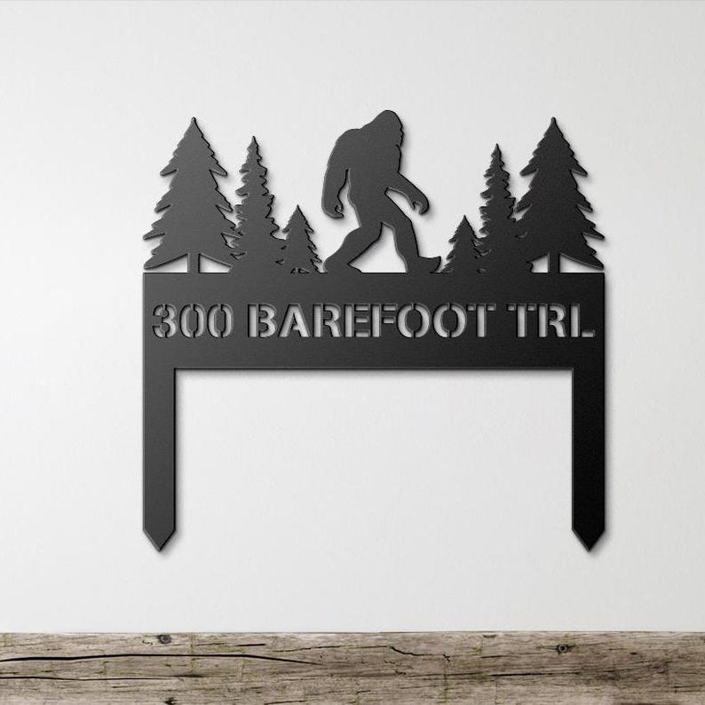 Outdoor Sasquatch Metal Sign, Bigfoot Mountain Metal Sign, Sasquatch ...
