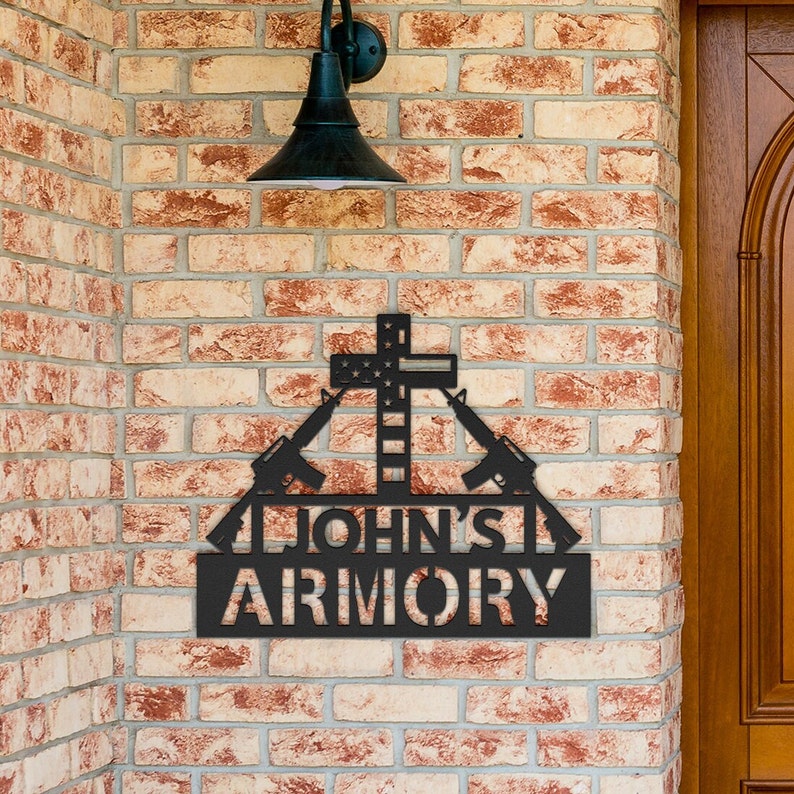 Armory Sign, Gun Sign, Garage Sign Gift for Dad, Ar-15 Wall Art, Custom ...