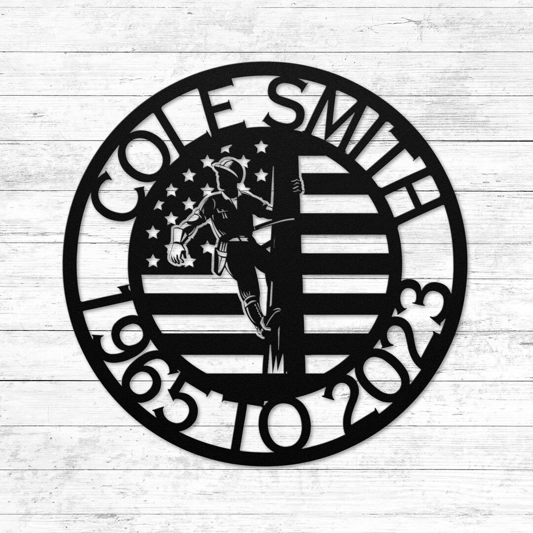 Lineman Memorial Sign, Personalized Lineman Gift, Power Lineman ...