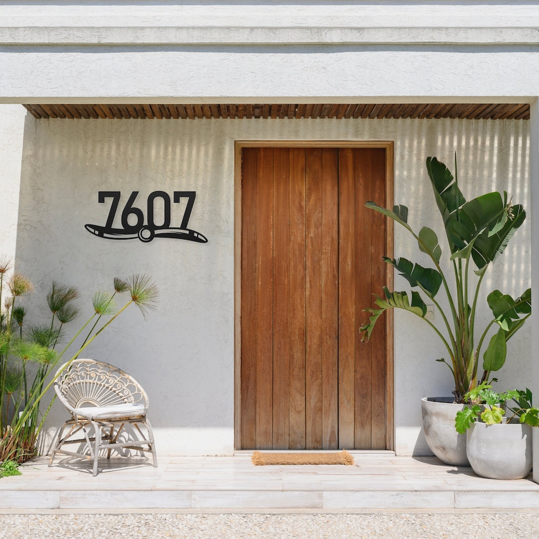 Airplane Propeller Metal Address Sign for Yard With Stakes in Ground ...