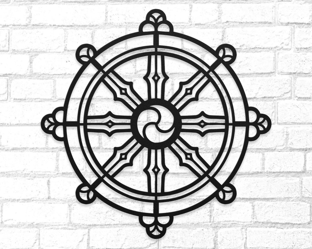 Dharmachakra Wall Art, Chakra Buddhist Gift Dharma Wheel of Law Wheel ...