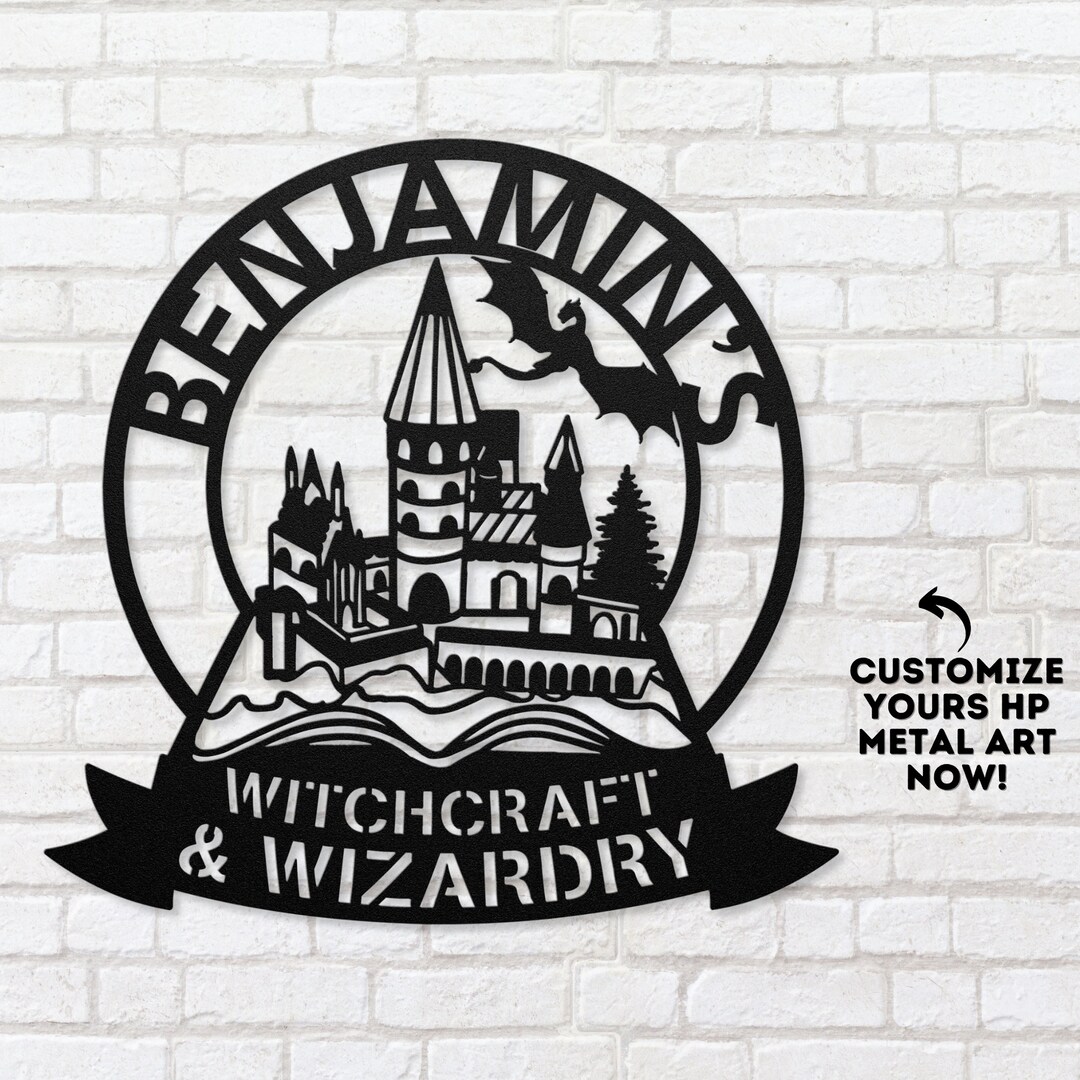 Wizardry Castle Metal Wall Art, Wizards Room Decor, Wizards Only No ...