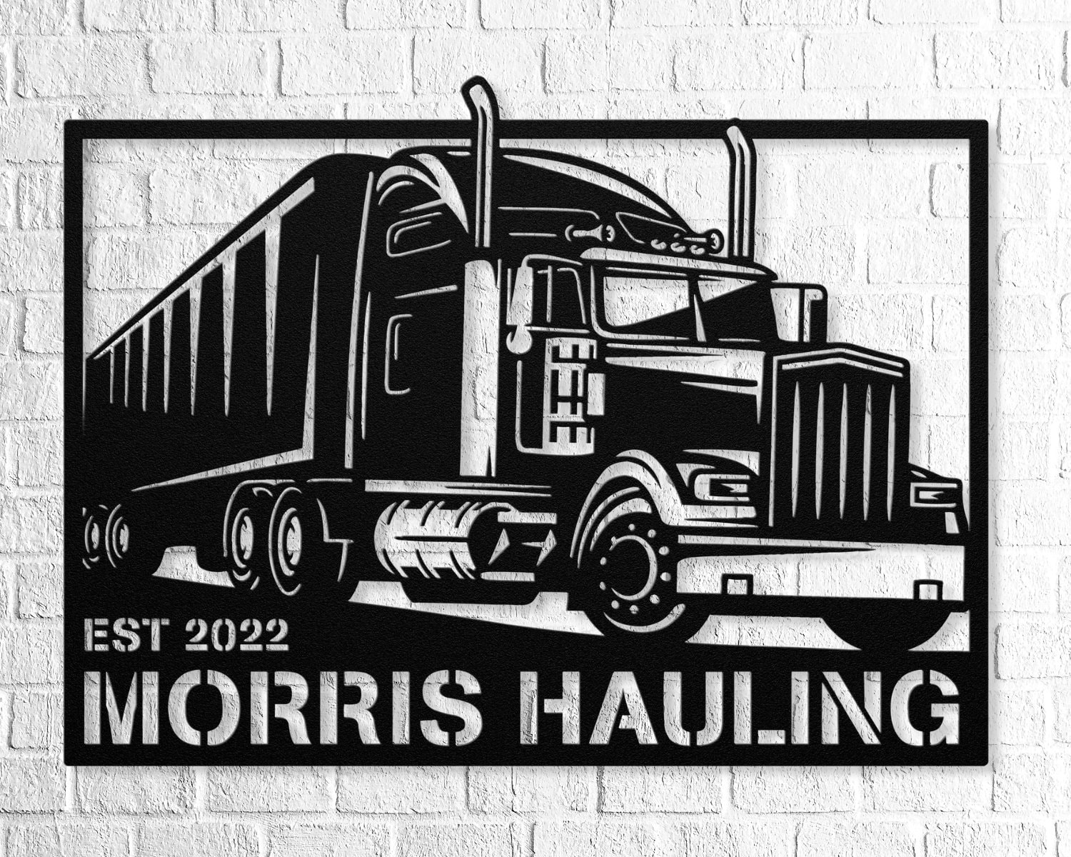 Trucking Sign, Custom Big Rig Trucking Business Sign, 18 Wheeler, Gift ...