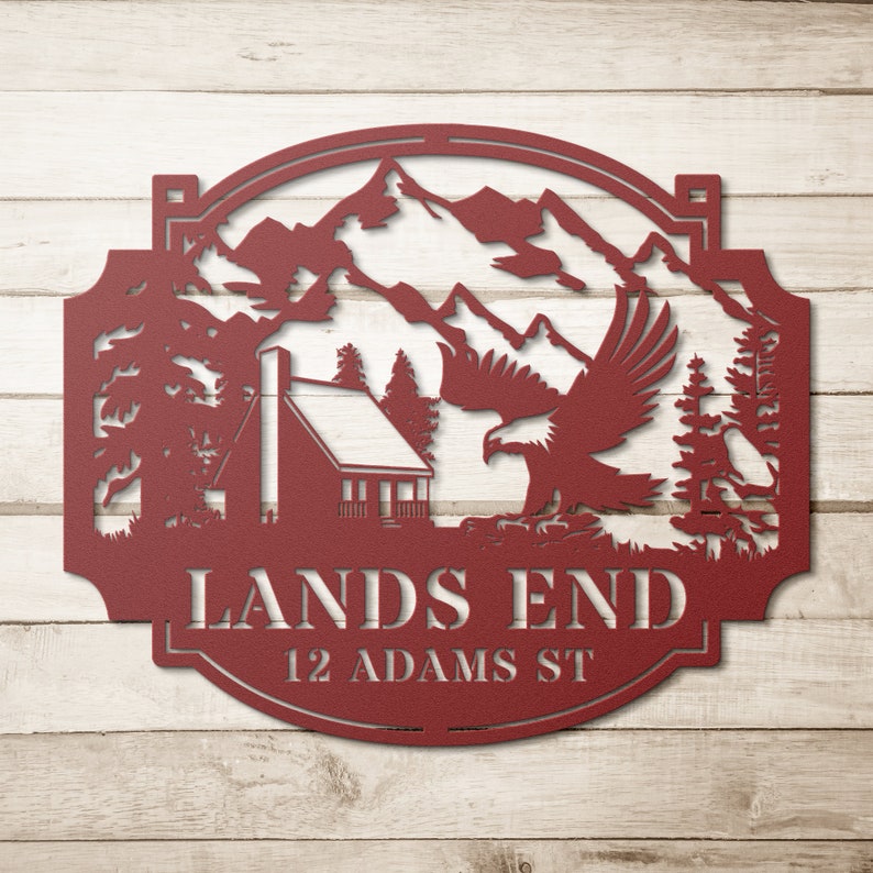 Metal Entrance Sign, Hanging Driveway Farm Welcome Sign, Cabin Metal ...