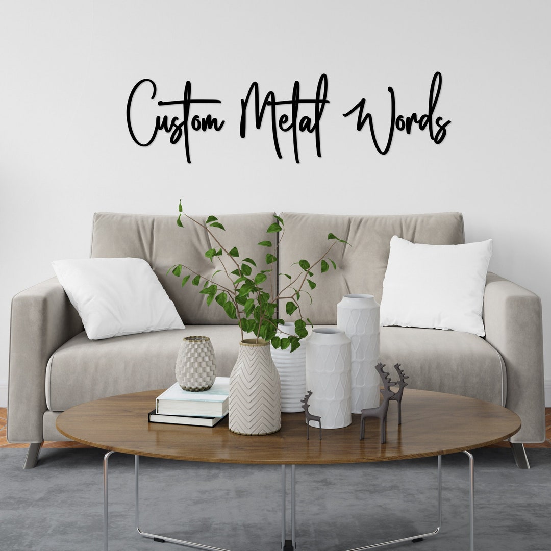 Custom Metal Words, Your Custom Text, Custom Name Script Metal Sign ...
