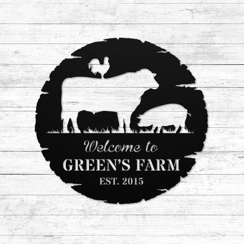 Farm Sign With Family Name Established Date, Custom Farmer Gifts ...
