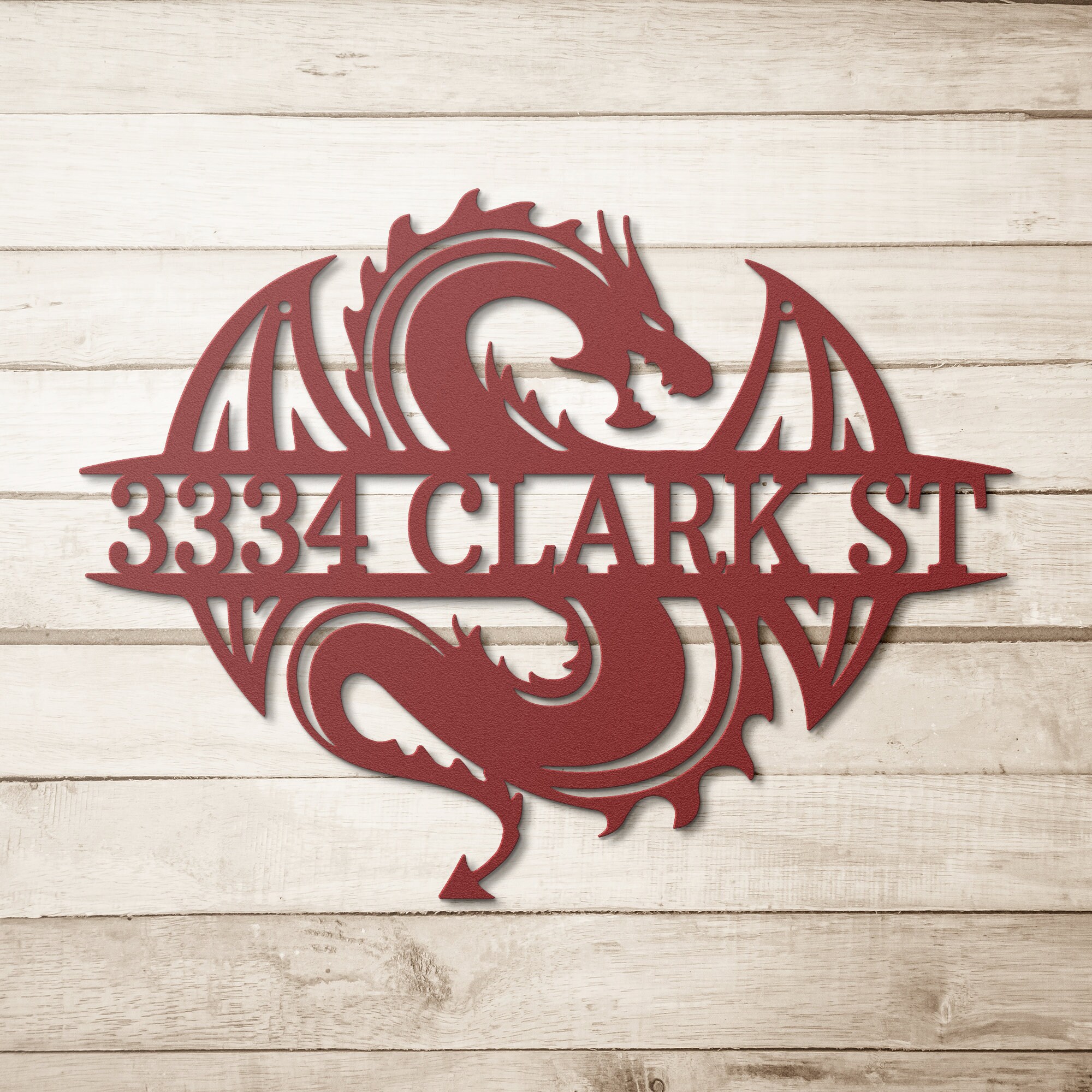 Dragon Sign, Metal House Number Sign, Address Sign, Family Name Sign ...