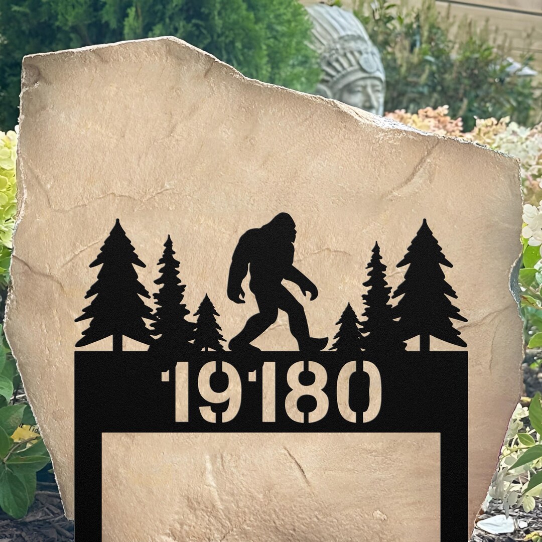 Personalized Bigfoot Sasquatch Forest Metal Address Sign House Number ...