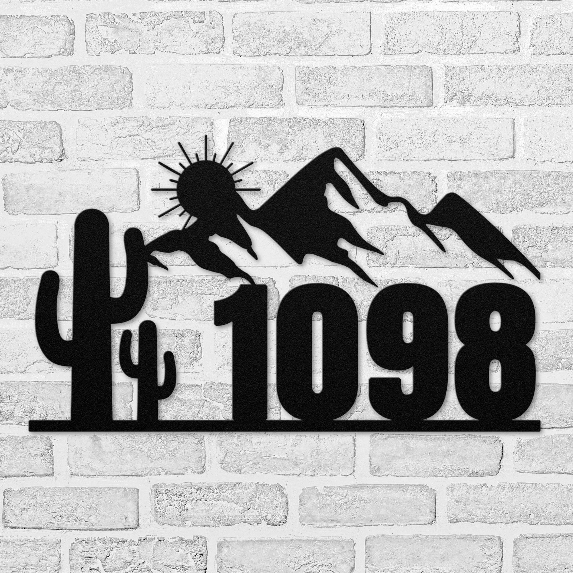 Southwest House Number Sign, Cactus Address Sign, Western Housewarming ...