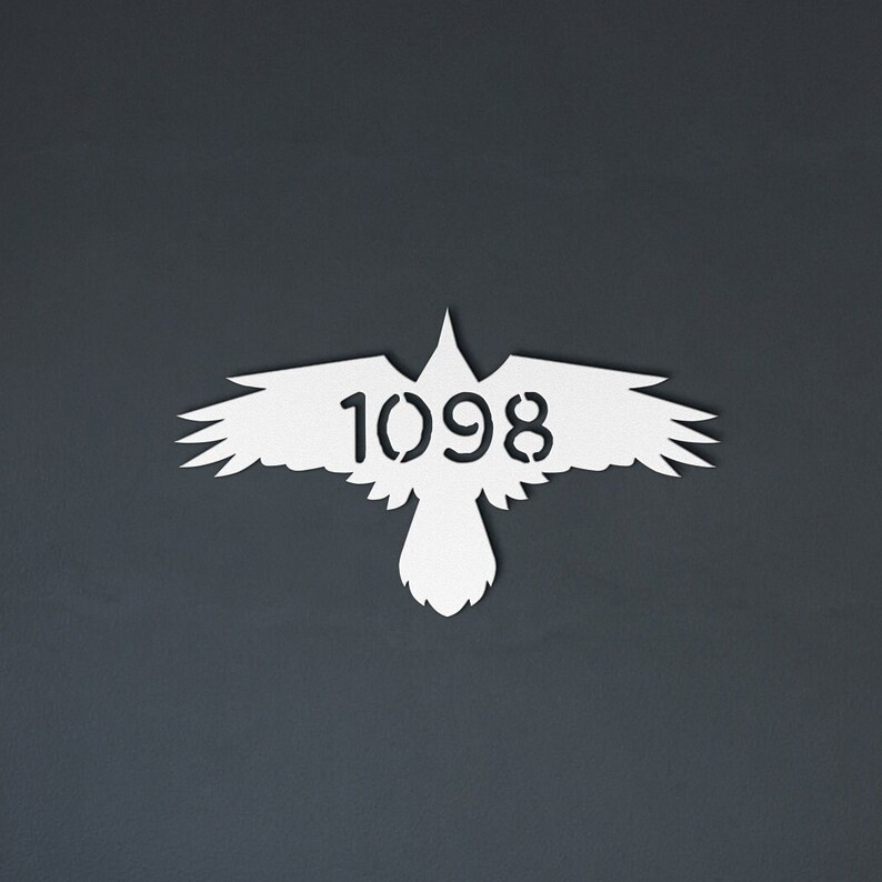 Raven House Number Sign, Personalized Sign, Custom Street Address ...