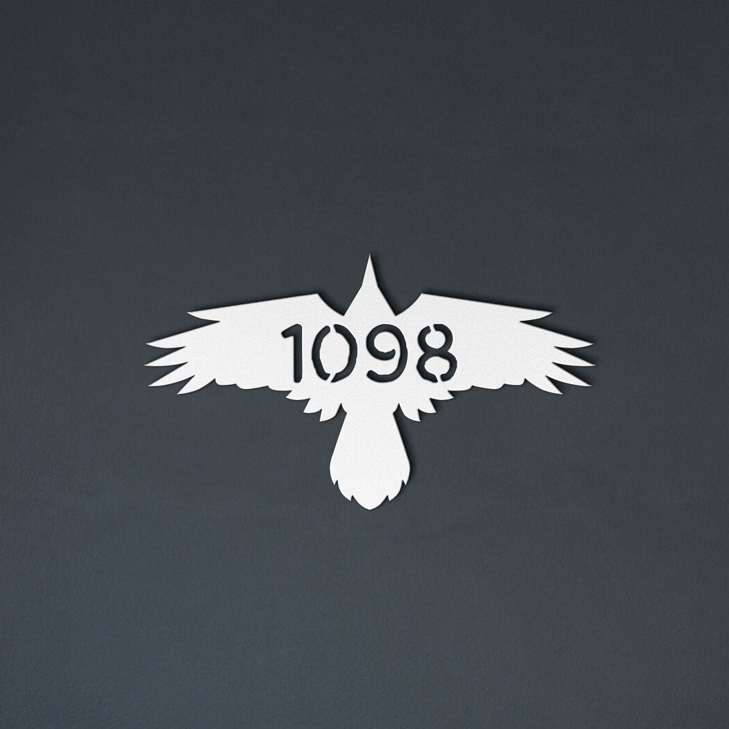 Raven House Number Sign, Personalized Sign, Custom Street Address ...