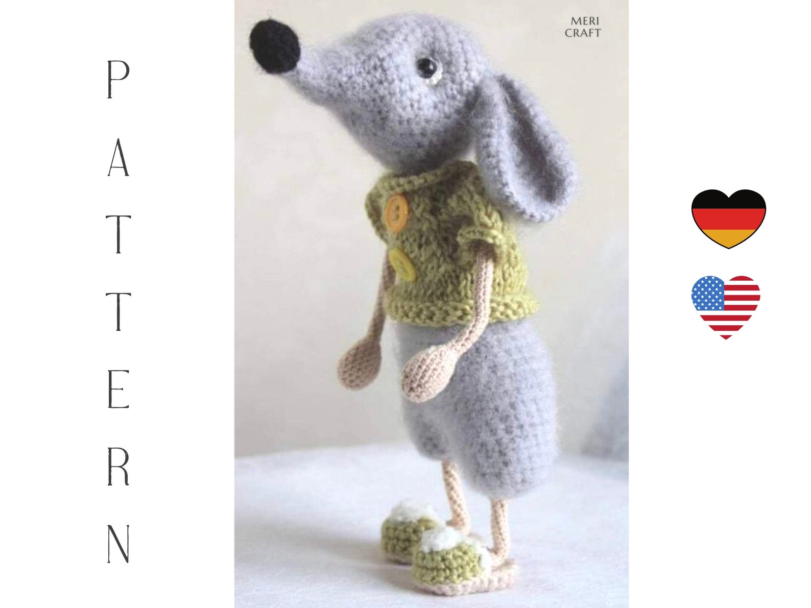 Crochet Rat Rony Pattern Amigurumi Rat Rat Toy Pattern - Etsy