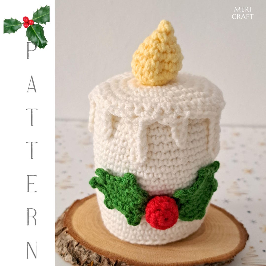 Crochet Christmas Candle Pattern: Holiday Home Decor (PDF Pattern) - Etsy
