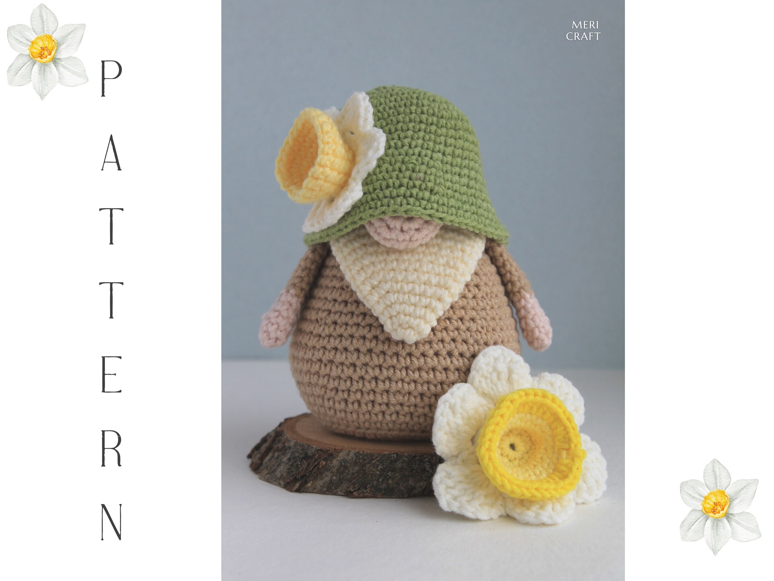 Crochet Pattern Daffodil Gnome Amigurumi Daffodil Spring - Etsy