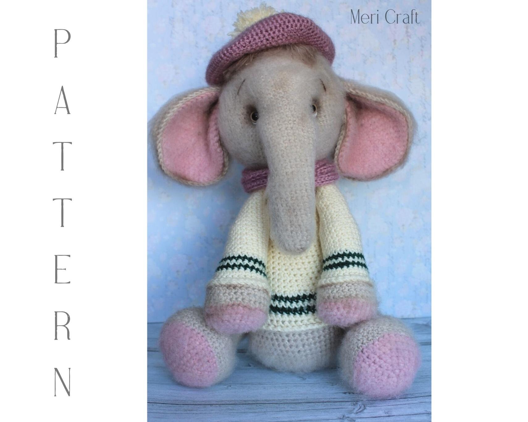 Crochet Elephant Toy Pattern Amigurumi Elephant Stuff - Etsy
