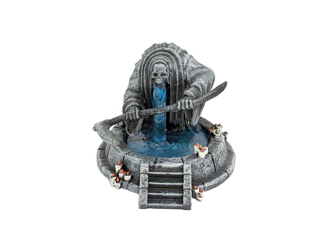 Halloween Village Reaper Fountain - Miniature for Lemax Spooky Town ...