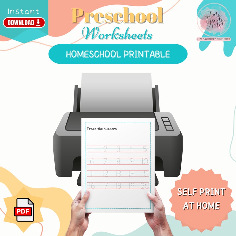 Printable Numbers Tracing Pages 1 to 20, Handwriting Practice, Learning ...