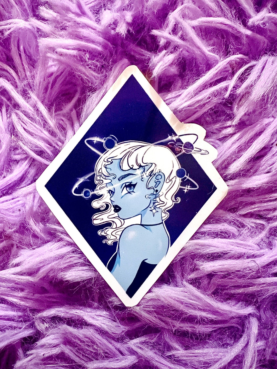Holographic Universe Space Zodiac Cute Girl Sticker - Etsy