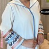 Long Fitted Jellaba, Black Embroidered Djellaba, Moroccan Traditional ...
