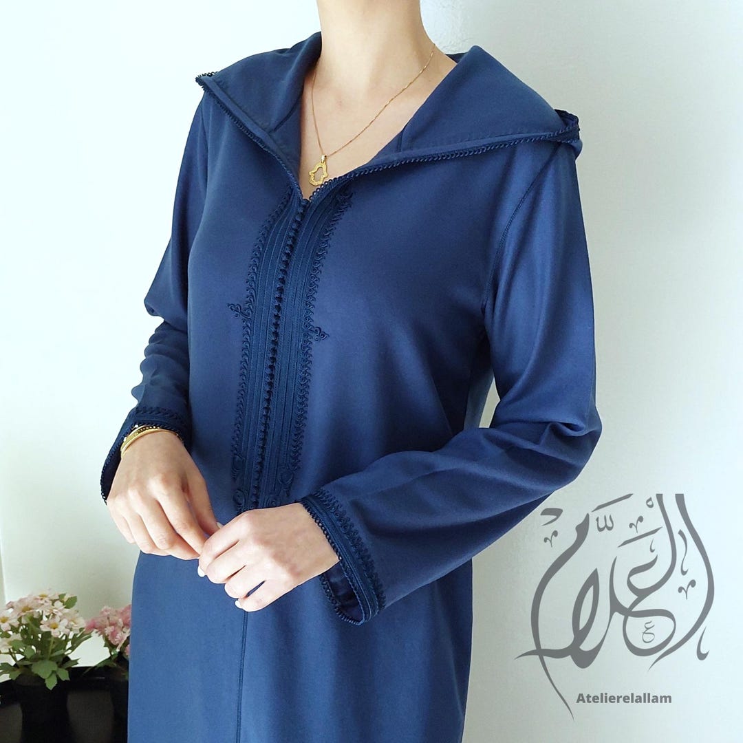Classy Ramadan 2026 Jellaba, Navy Blue Mlifa Djellaba, Eid Al Fitr ...