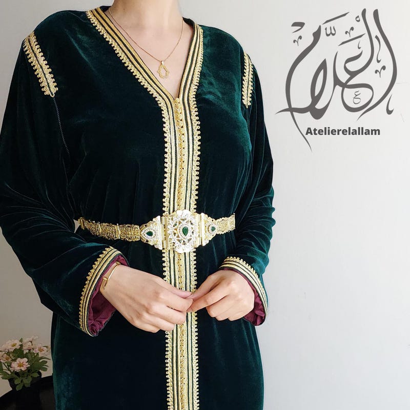 Green Velvet Kaftan - Etsy