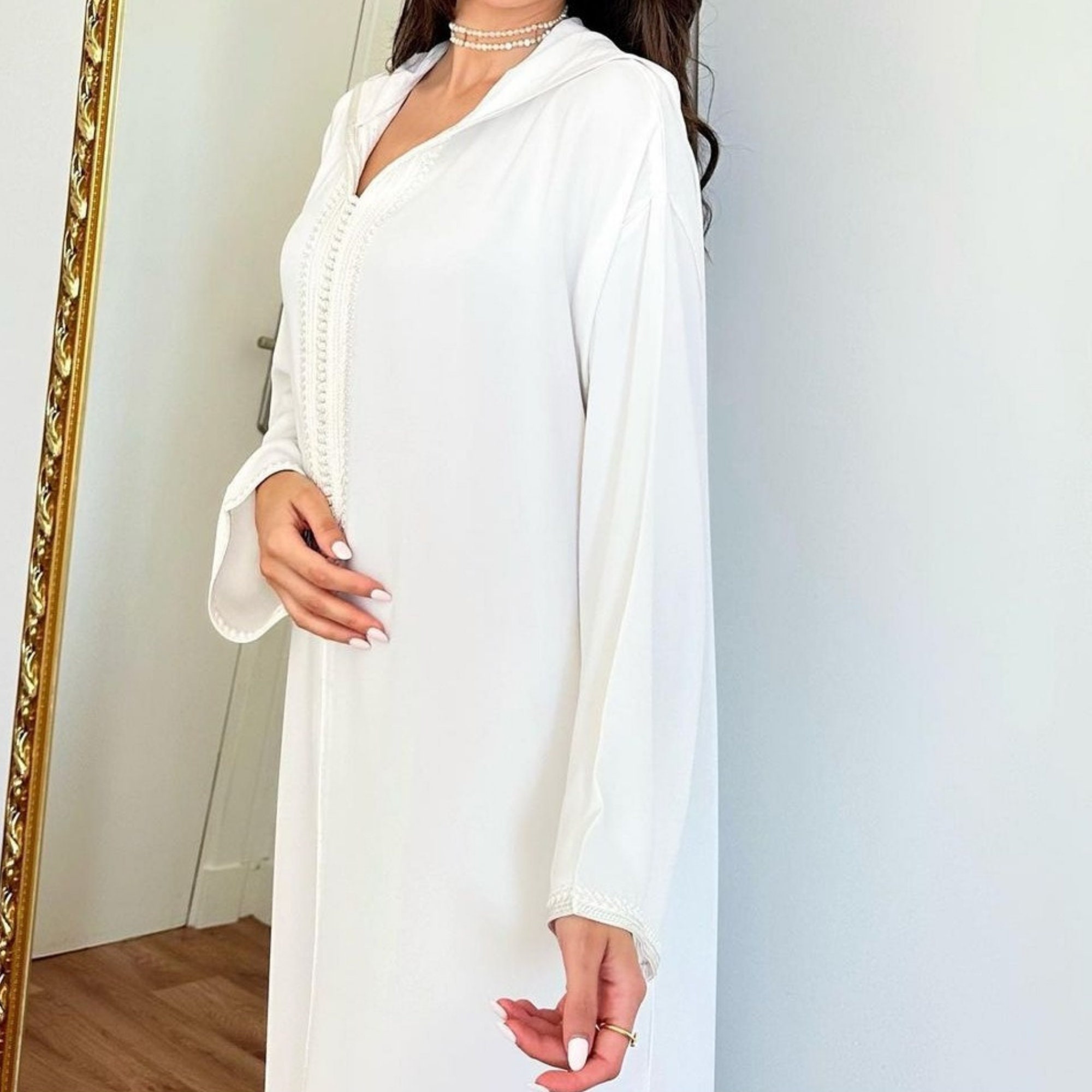 Classy Off-white Jellaba, Omra-hajj Djellaba, Embroidered Jalaba ...