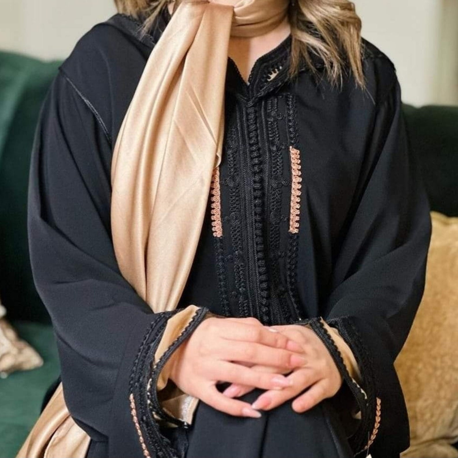 Classy Black Jellaba, New Ramadan 2024 Jallaba, Trendy 2 Pieces ...
