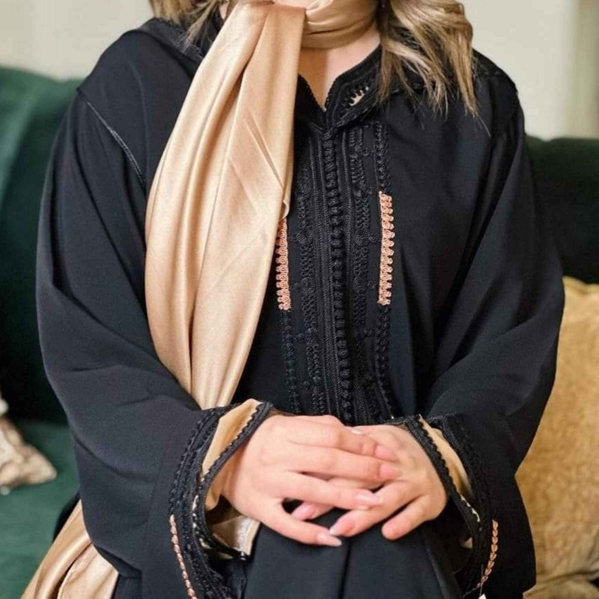 Classy Black Jellaba, New Ramadan 2024 Jallaba, Trendy 2 Pieces ...