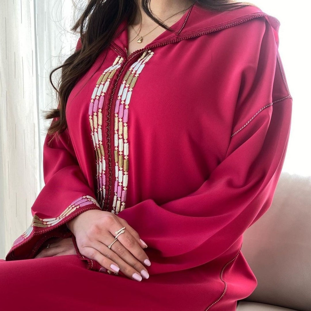 Moroccan Jellaba "ramadan 2026 Collection", Embroidered Hooded Caftan ...