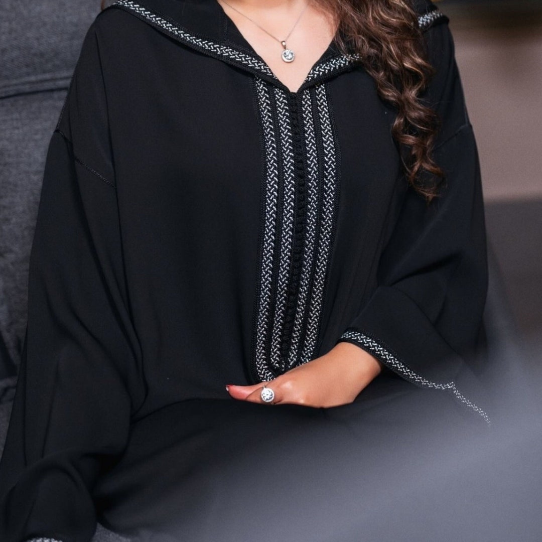 Moroccan Classy Ramadan 2026 Jellaba, Black Djellaba, Arabic Dress ...