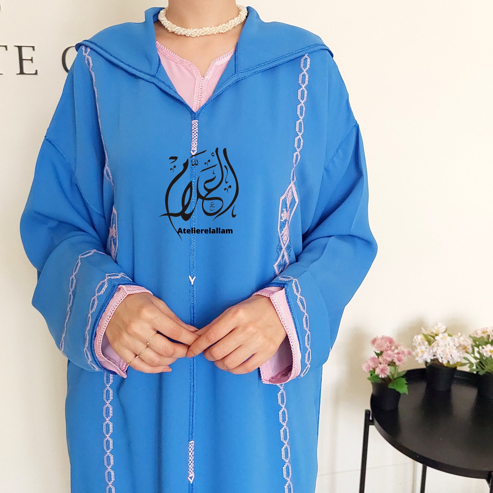 Cross Stitch Embroidery Spring Jellaba, Handmade Moroccan Jalaba ...