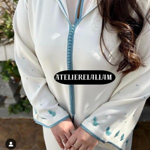 Moroccan Jellaba New Design 2024, Embroidered Djellaba, 2 Pieces Summer ...