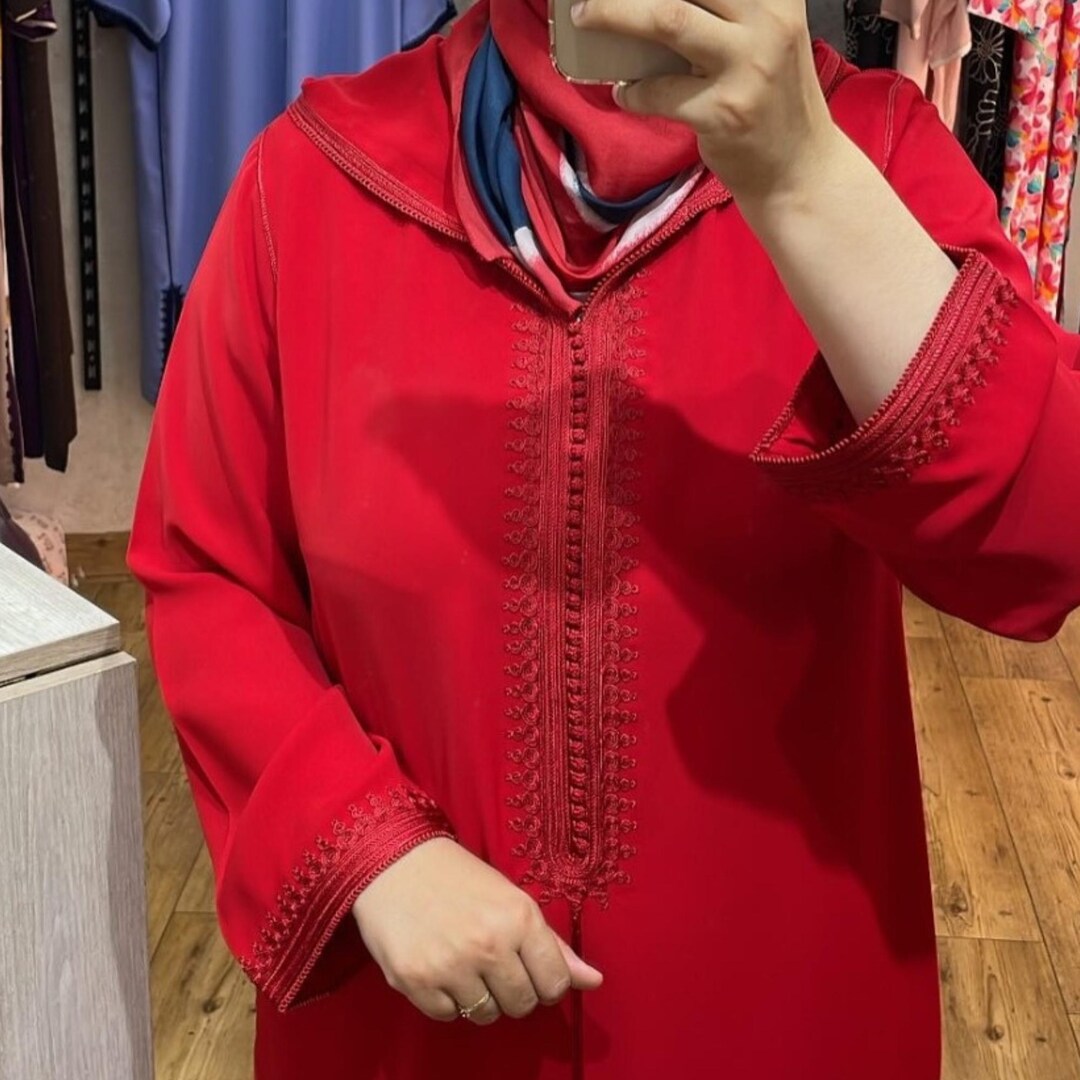 Moroccan Red Jellaba "new Collection 2025", Traditional Djellaba ...
