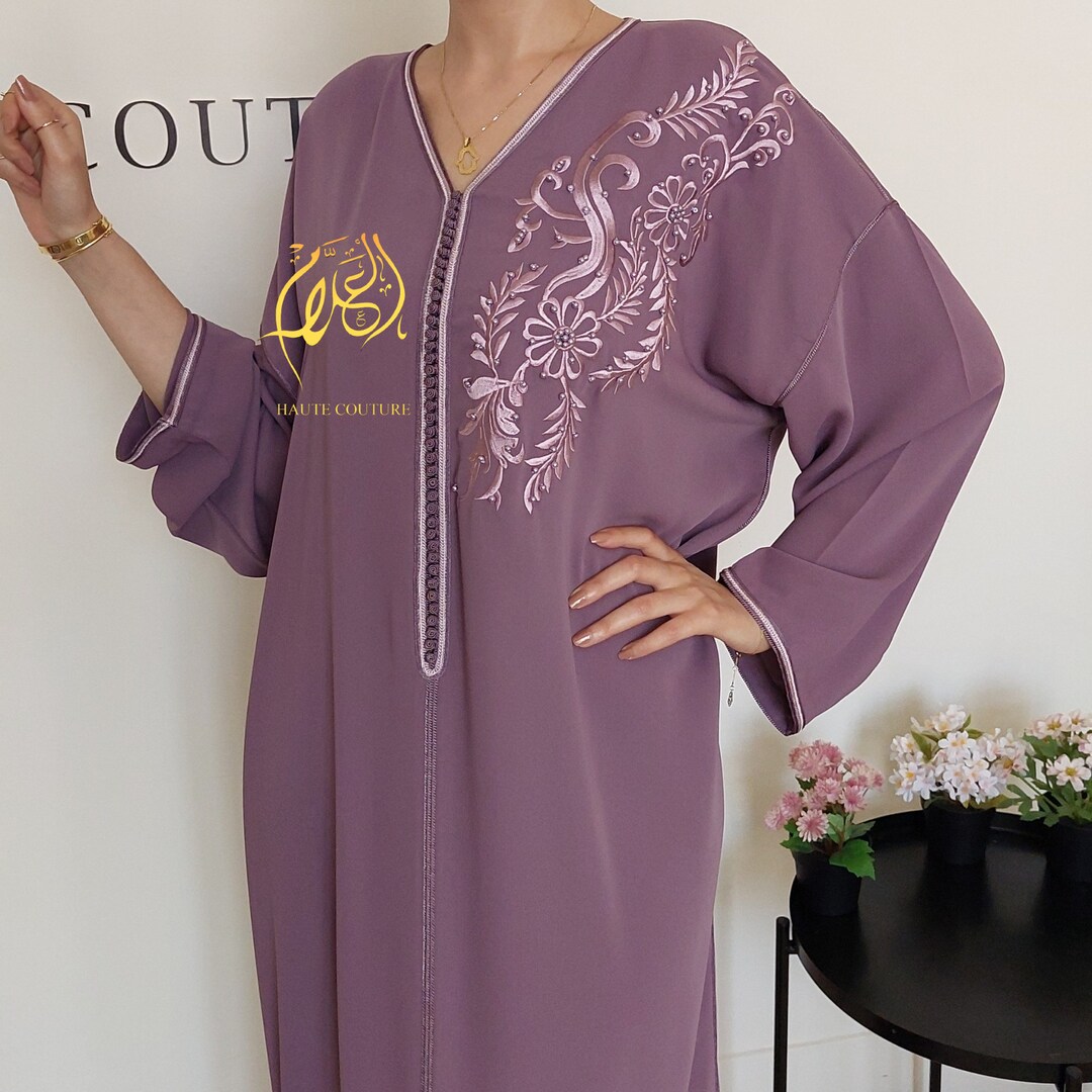 Embroidered Moroccan Caftan "new Collection 2025", One Size Kaftan ...