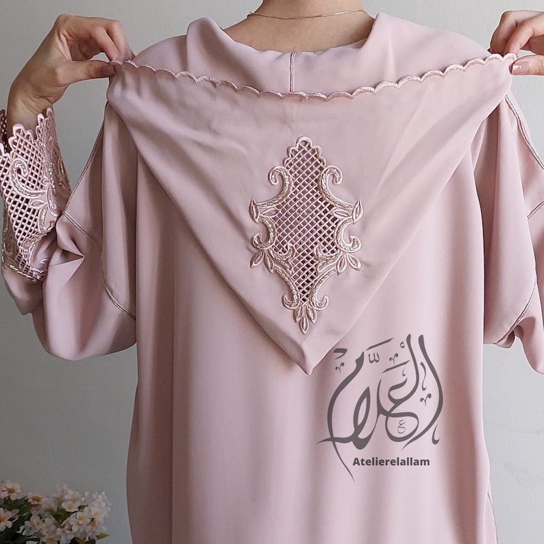 Moroccan Jellaba for Ramadan 2025, Embroidered Perforated Djellaba ...