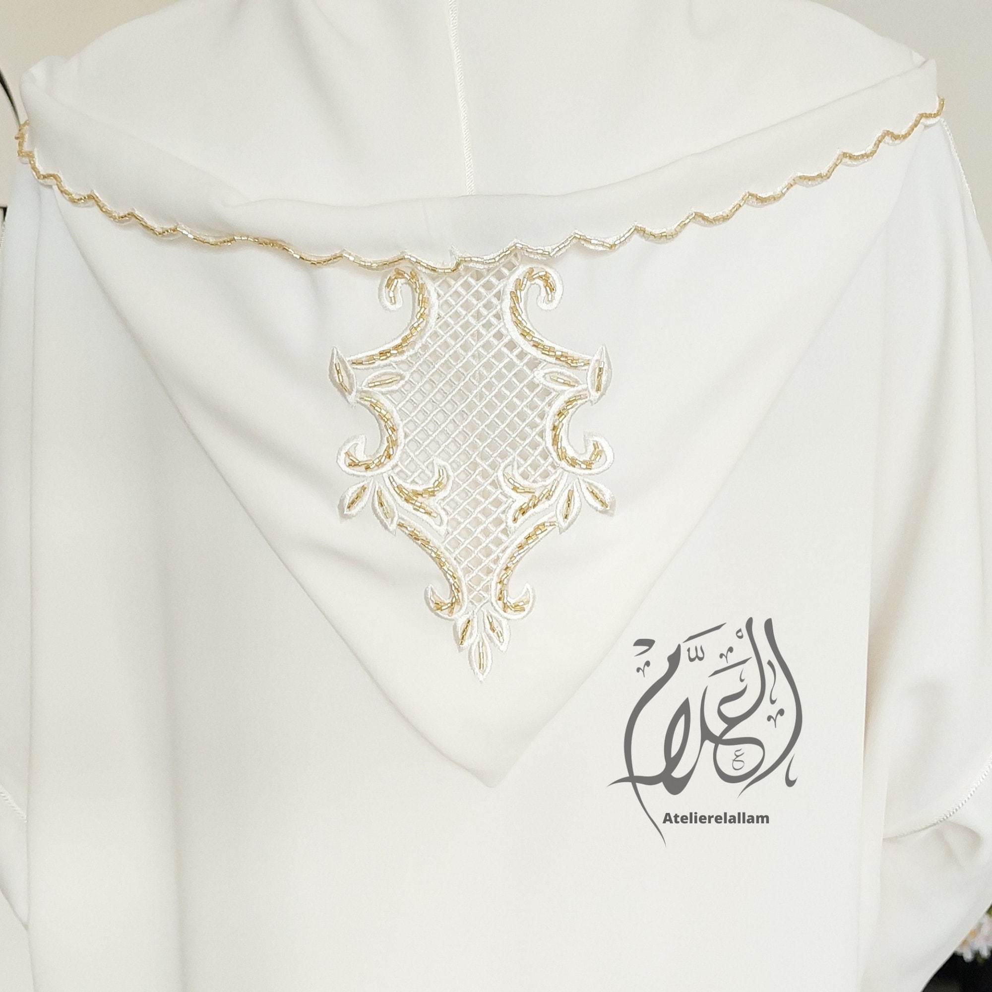 Embroidered Perforated Moroccan Jellaba in Off-white 2 Pieces - Etsy