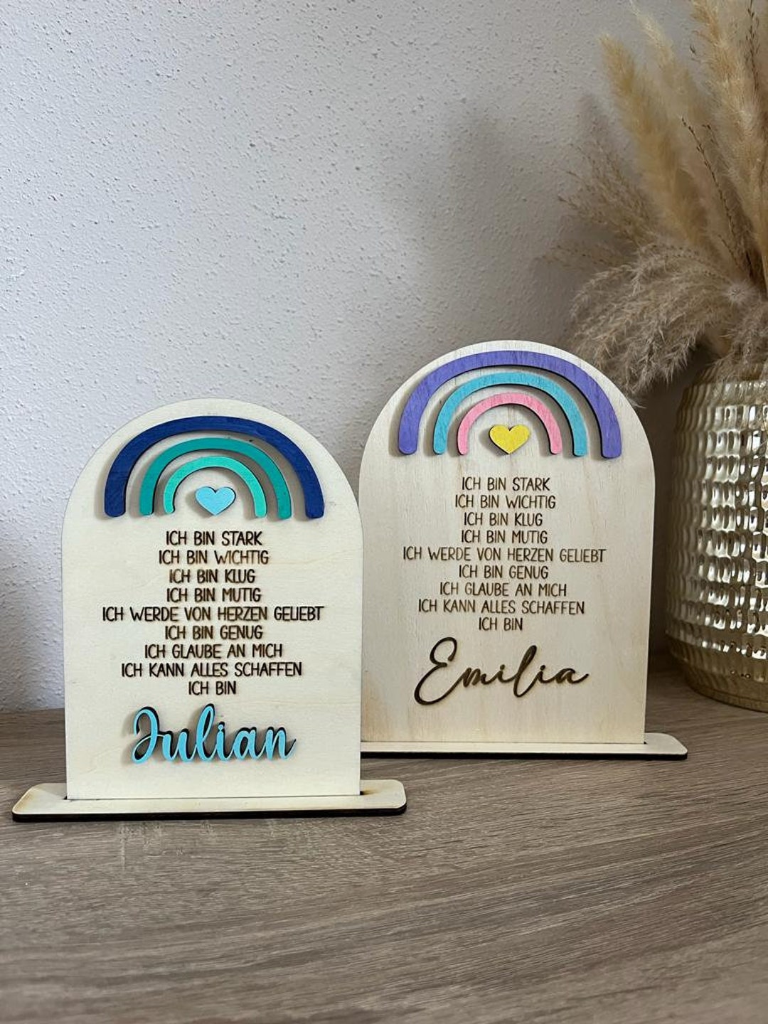 Rainbow Stand-up Sign Wood Personalized Sign Children's Room Gift for ...