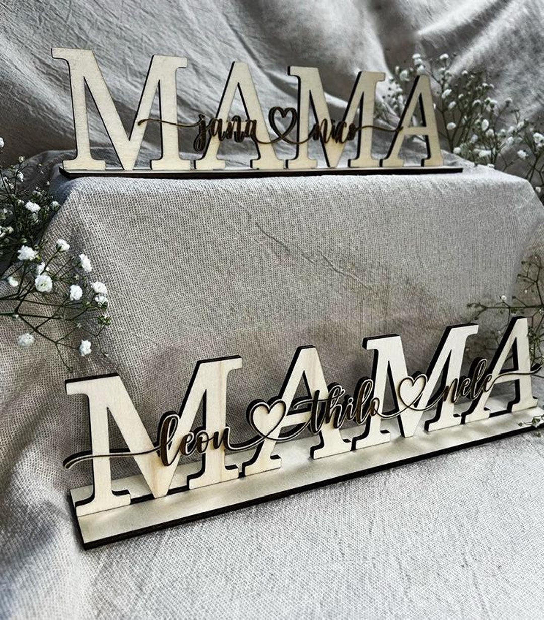 Personalized Wooden Stand "mom" With Engraving Unique Gift for Mom and ...