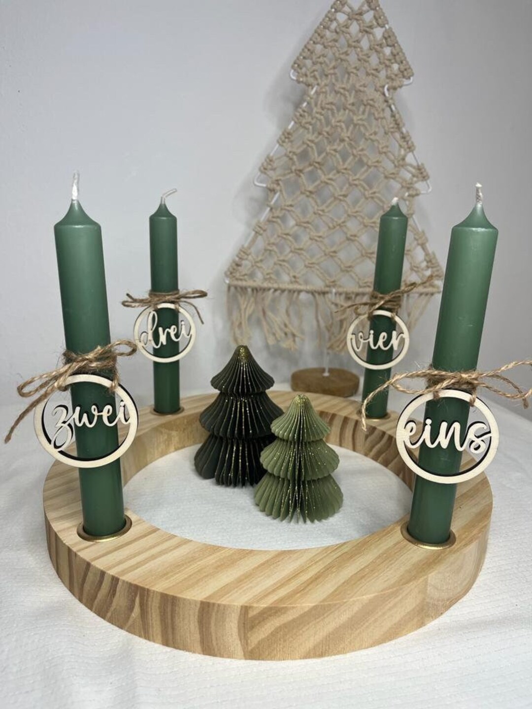Advent Wreath Numbers 1 to 4 Set of 4 Candle Decorations Christmas Gift ...