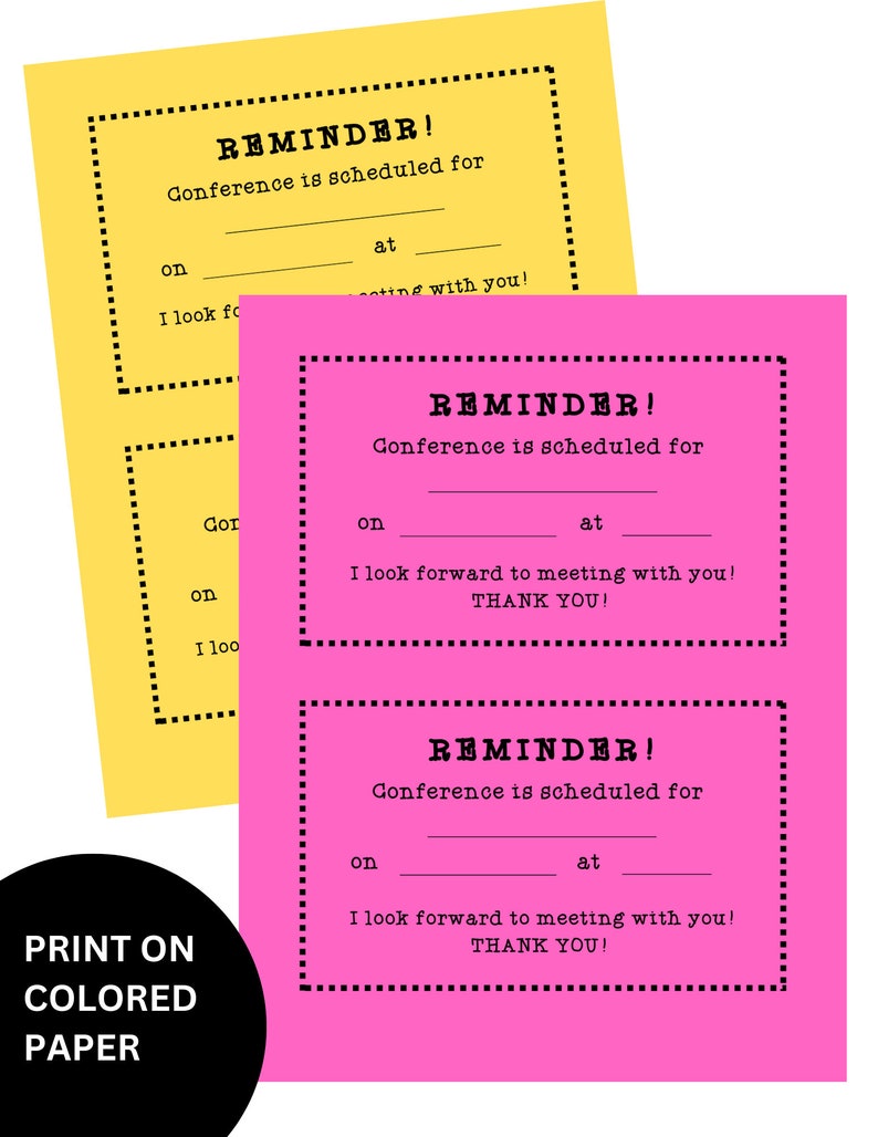 Parent Teacher Conference Reminder Template Editable - Etsy